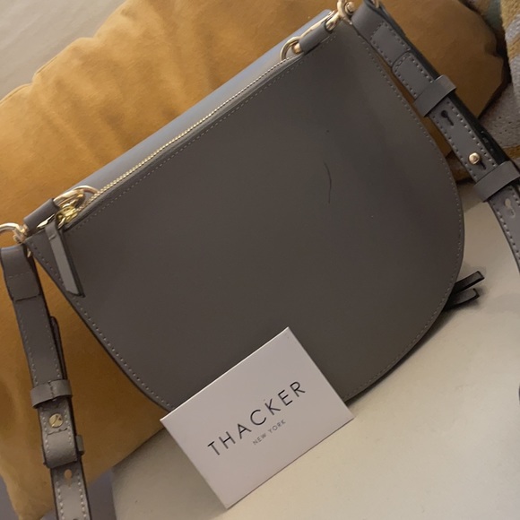 Thacker New York | Bags | Grey Thacker Leather Crossbody Bag | Poshmark